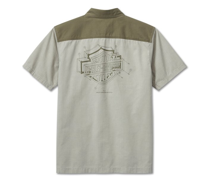 Bar & Shield 3D Shirt für Herren - Colorblock-Design – Moon Rock | Harley-Davidson DE