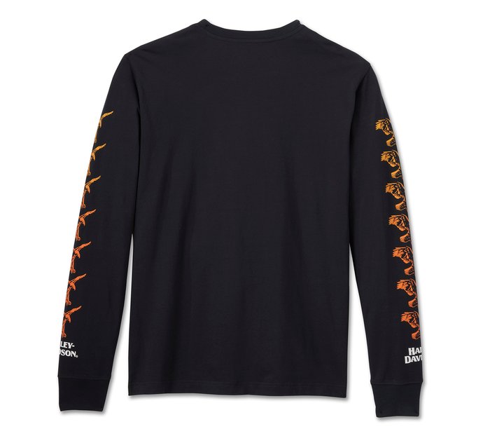 Men's Rising Eagle Long Sleeve Tee - Harley Black | Harley-Davidson NZ