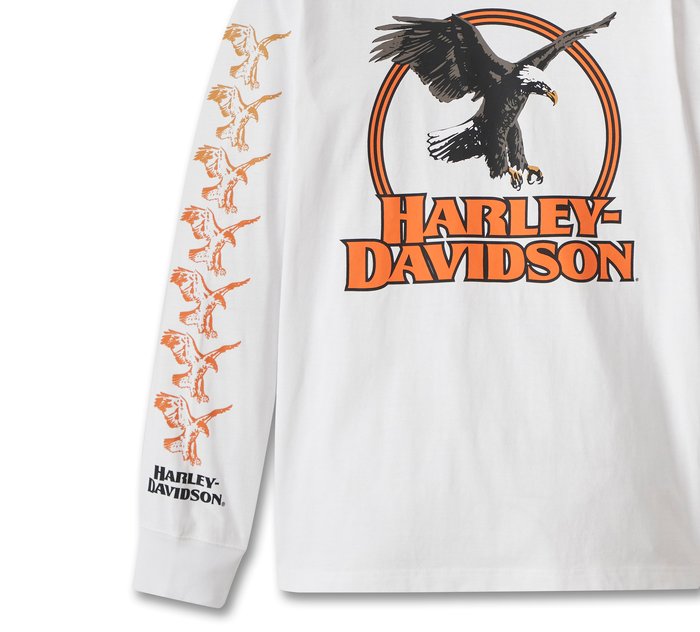Men's Rising Eagle Long Sleeve Tee - Bright White | Harley-Davidson AU