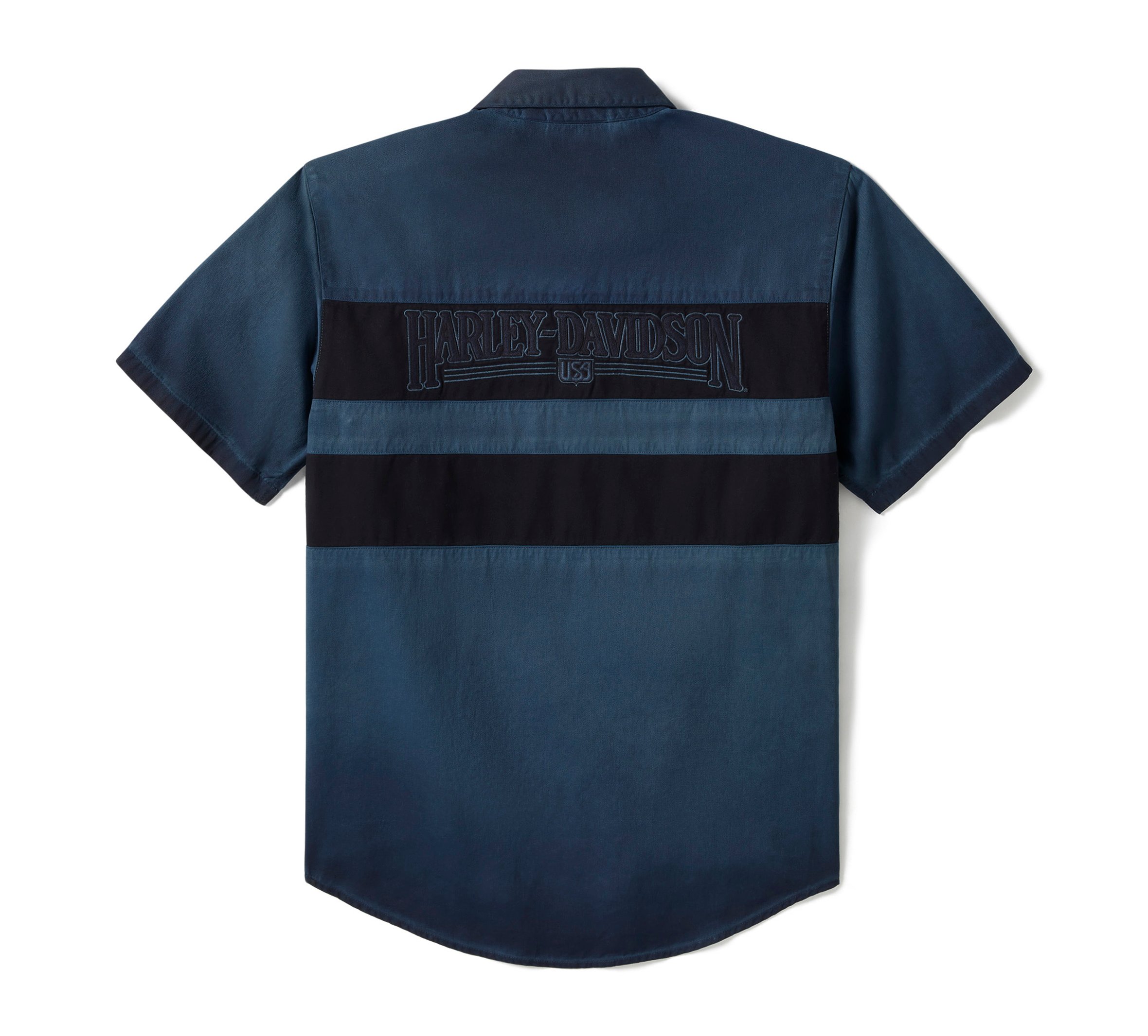Men's Iron Bond II Short Sleeve Shirt - Colorblock - Mood Indigo & Harley Black | Harley-Davidson KR