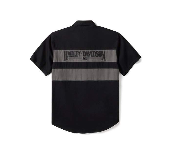 Iron Bond II Short Sleeve Shirt - Colorblock - Harley Black & Asphalt | Harley-Davidson KR