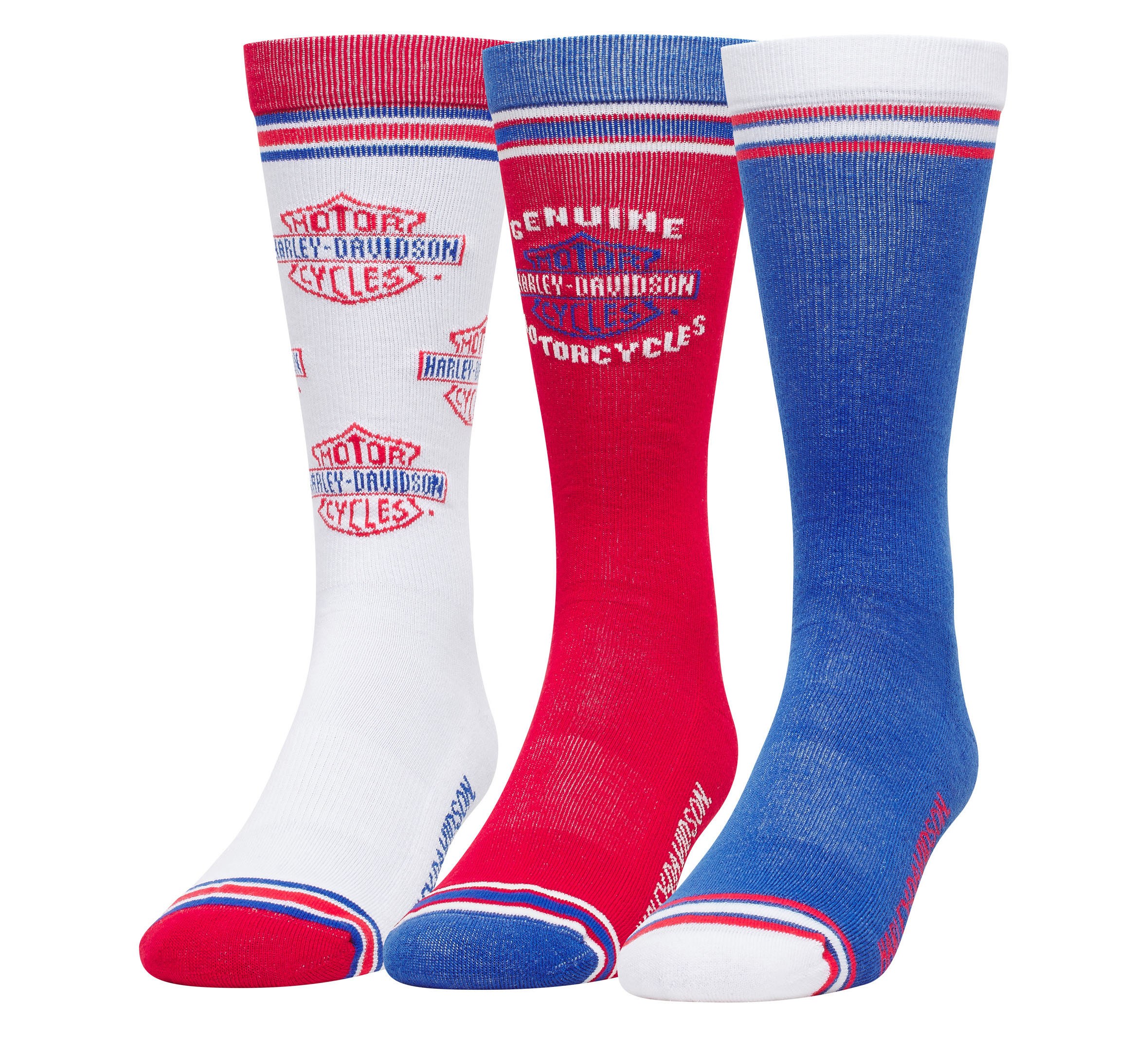 3 Pack Red White Blue Crew Socks | Harley-Davidson USA
