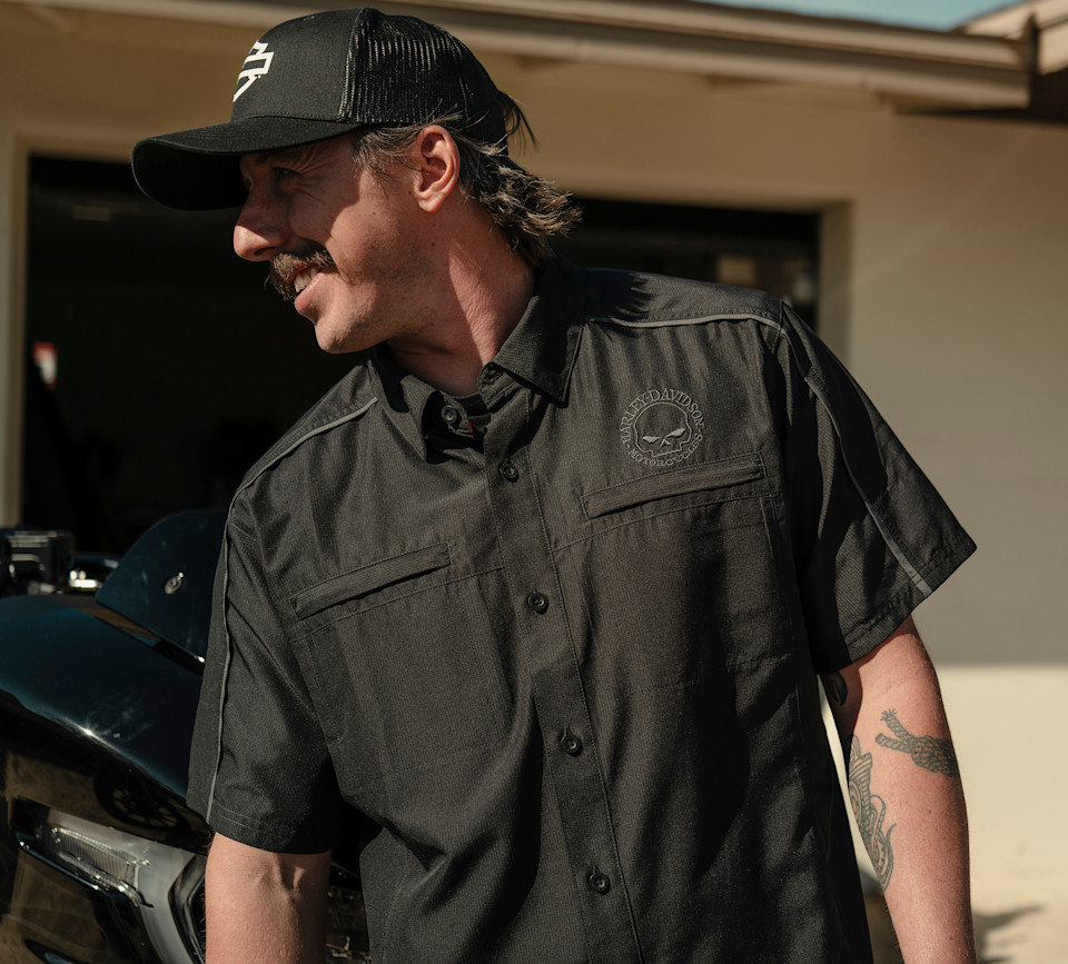 Men's H-D TECH Willie G Skull Vented Shirt | Harley-Davidson USA