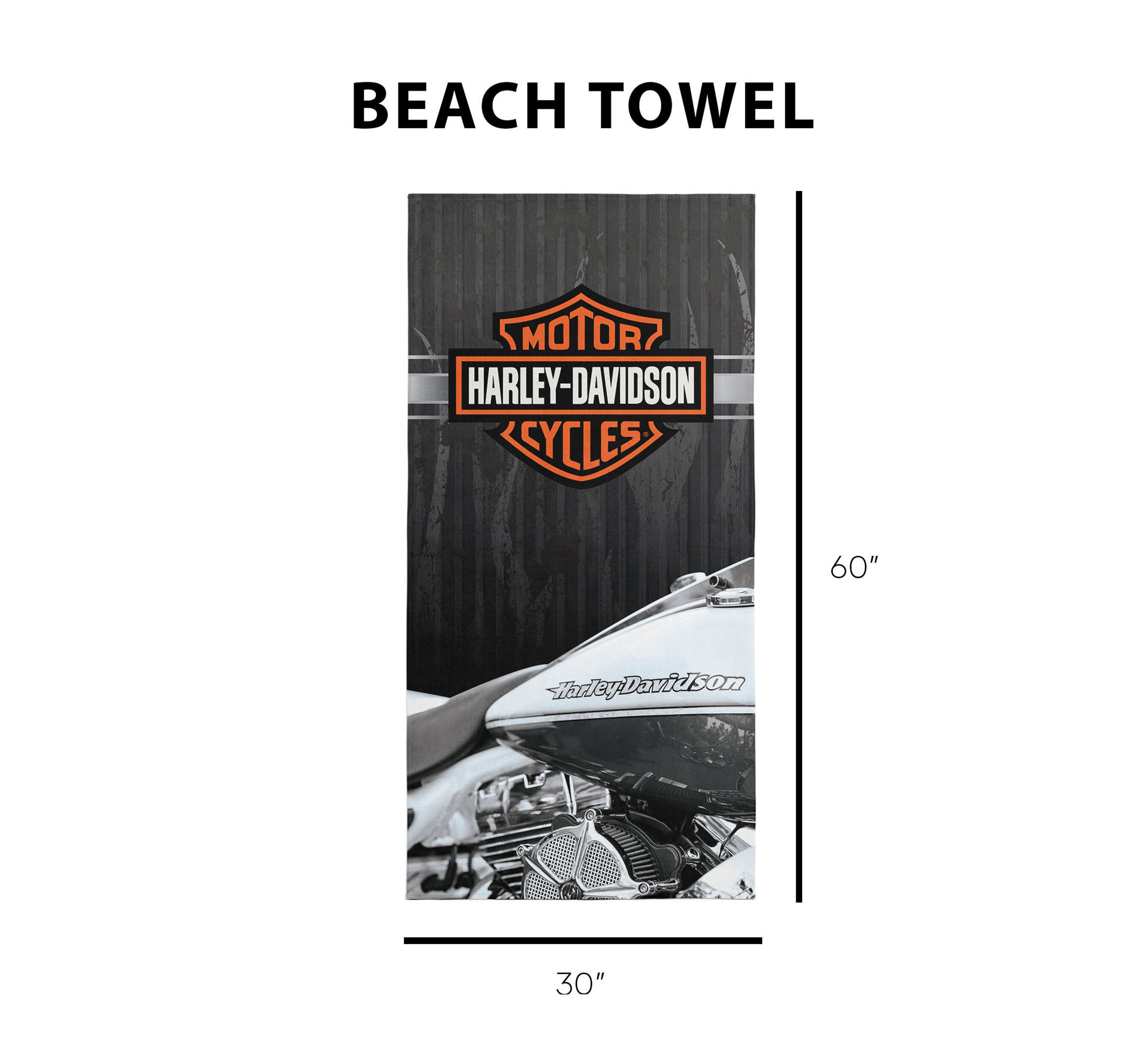 Chrome Microfiber Beach Towel | Harley-Davidson USA
