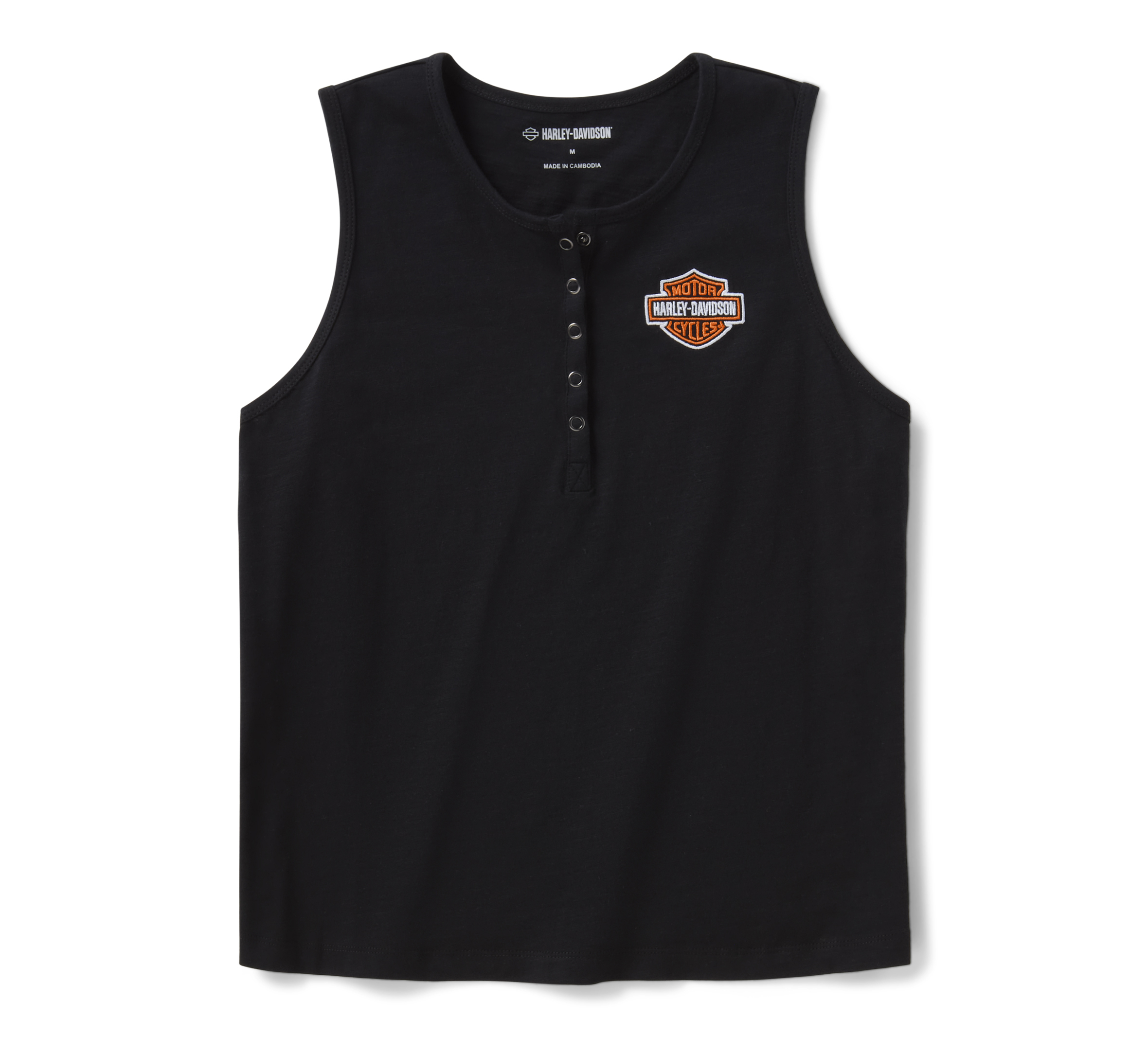 Women's H-D Essential Sleeveless Snap Henley | Harley-Davidson BR