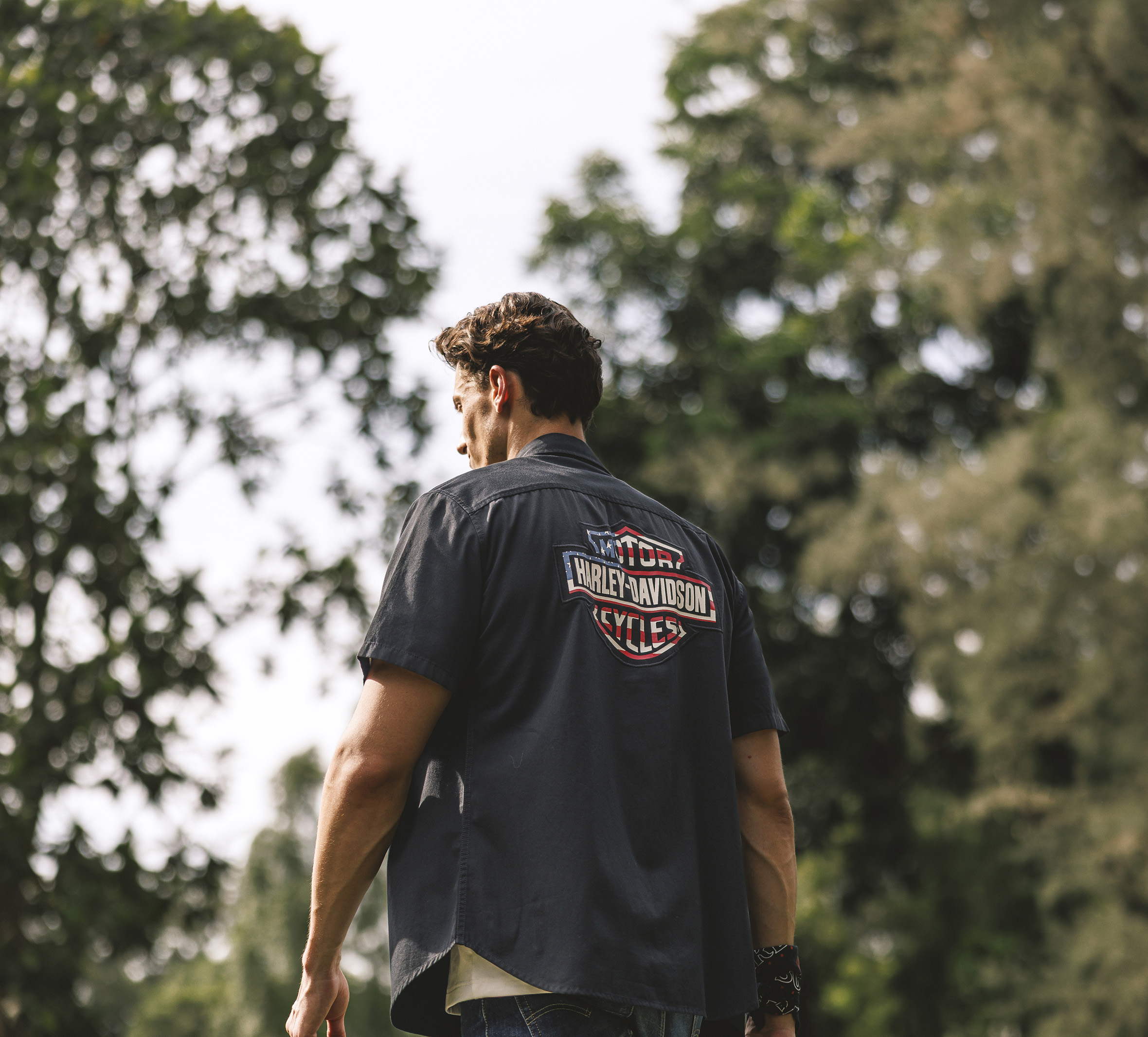 Camicia da uomo a maniche corte con stelle e strisce | Harley-Davidson IT